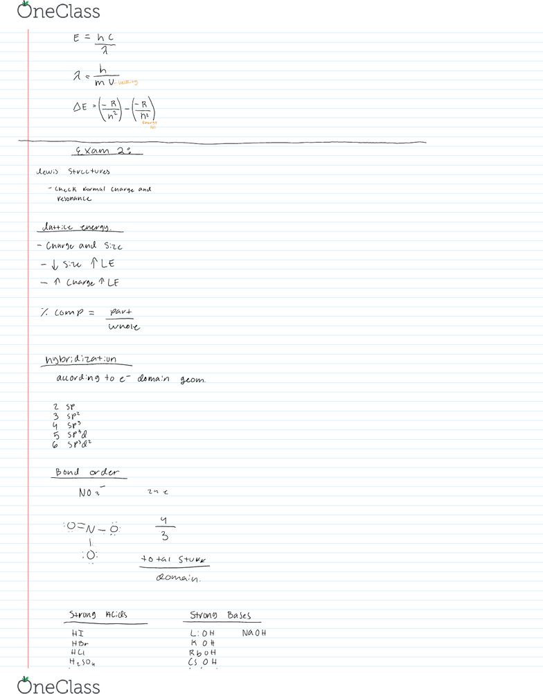 CHEM 1311 Final: Gen Chem Final Exam Review - OneClass CHEM 1311 Final: Gen Chem Final Exam Review - OneClass