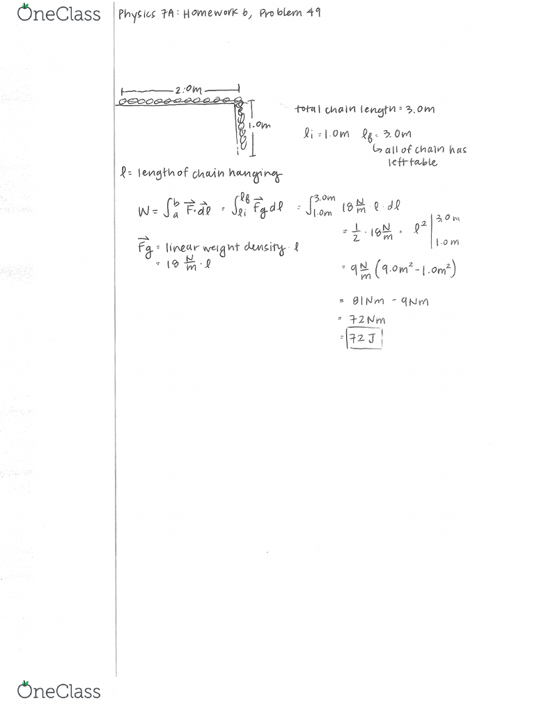PHYSICS 7A Chapter 7: Work-Energy Theorem Demonstrations - OneClass