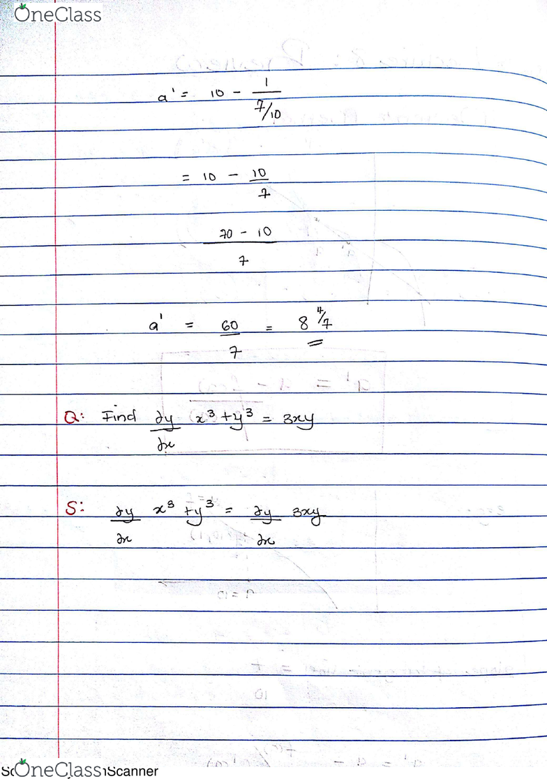 MATH 10A Midterm: Review for First Midterm (Lecture 8) - OneClass